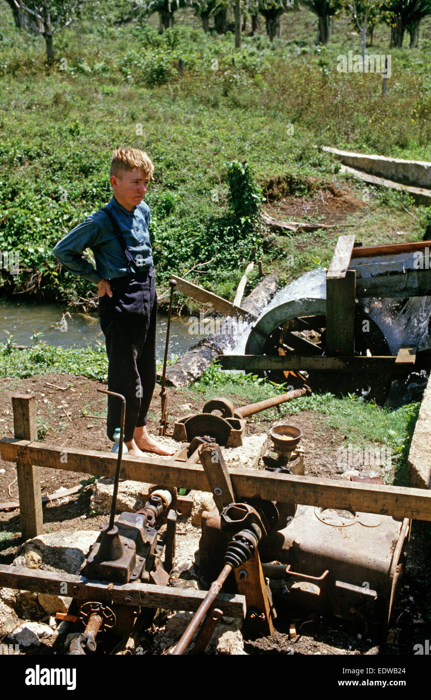 Orthodox Mennonite boy on Barton Creek farm, Belize, Central America ...