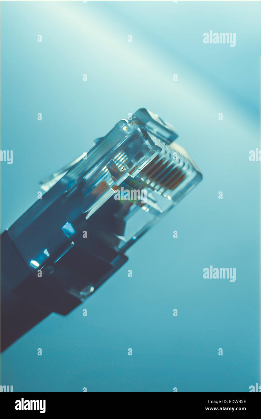 Vintage style macro shot of a CAT 5 ethernet cable Stock Photo - Alamy