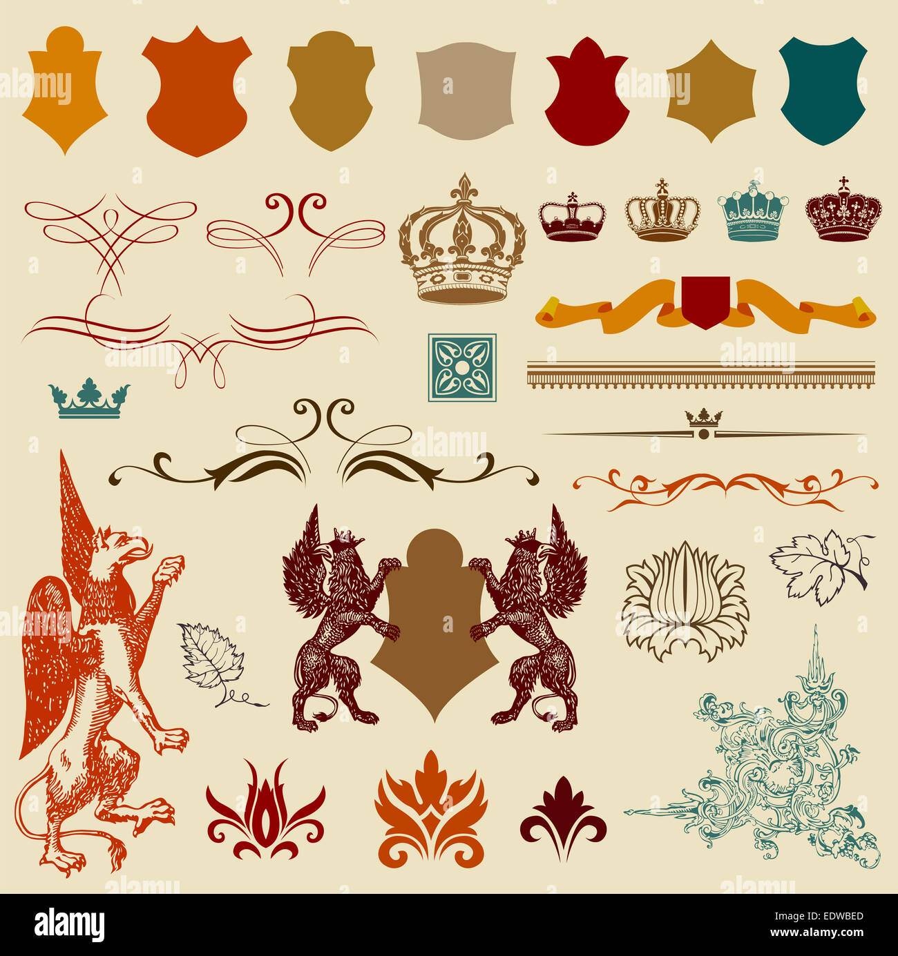 Royal crest drawing hi-res stock photography and images - Alamy