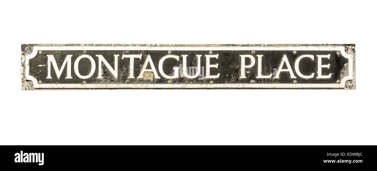 Montague Place - street / road name cut-out Stock Photo - Alamy
