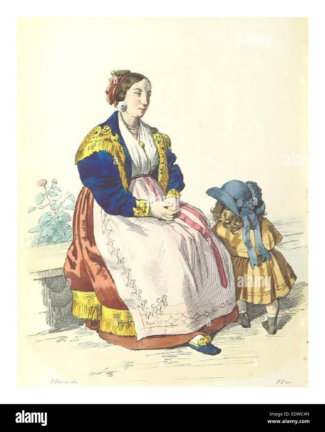 An 1853 illustration from Bourcard featuring *La Nutrice*, likely ...
