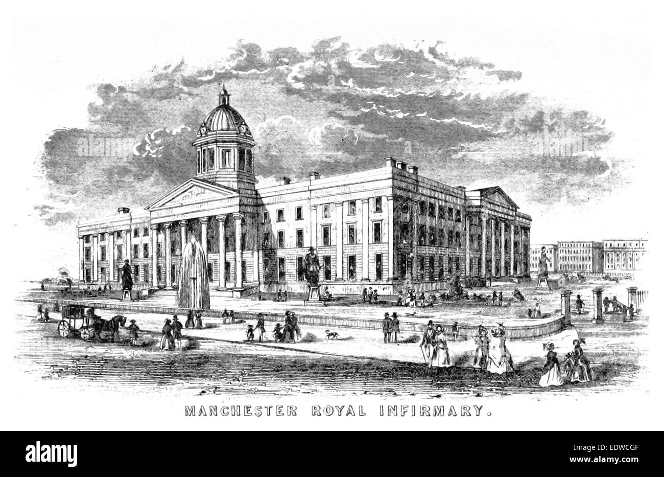 Bradshaw’s 1854 illustration of Manchester’s Royal Infirmary showcases ...