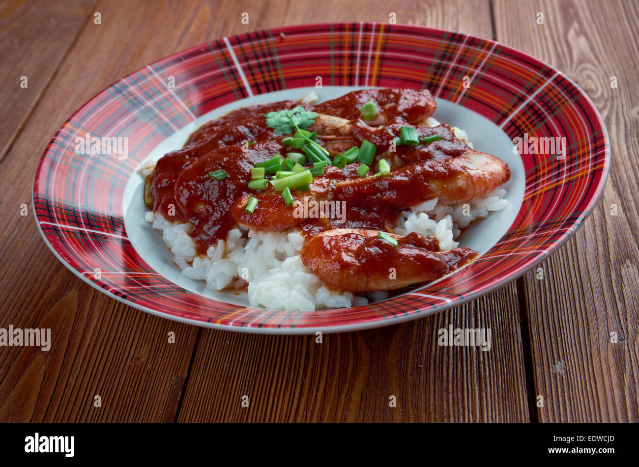 Shrimp Creole - dish of Louisiana Creole origin .cooked shrimp in ...
