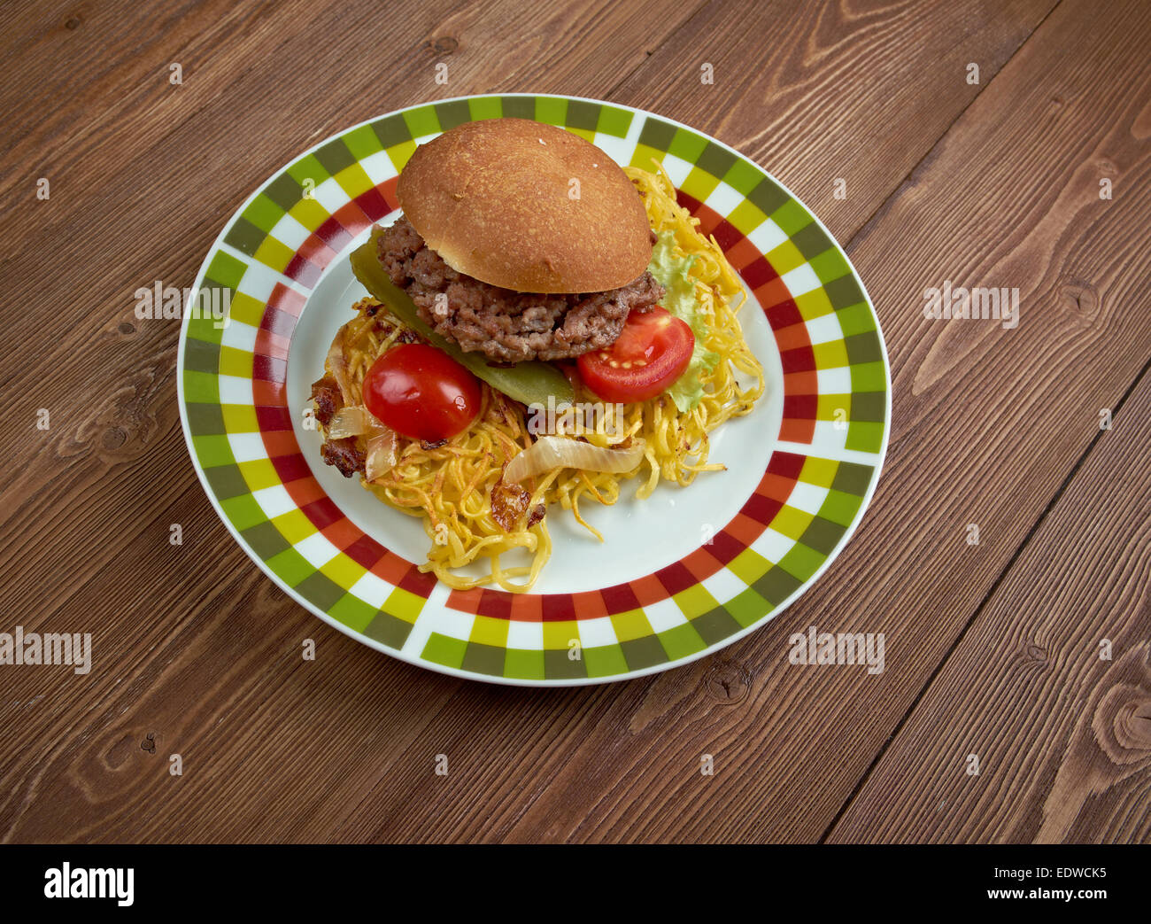 Chow mein sandwich - popular on Chinese-American restaurant menus ...