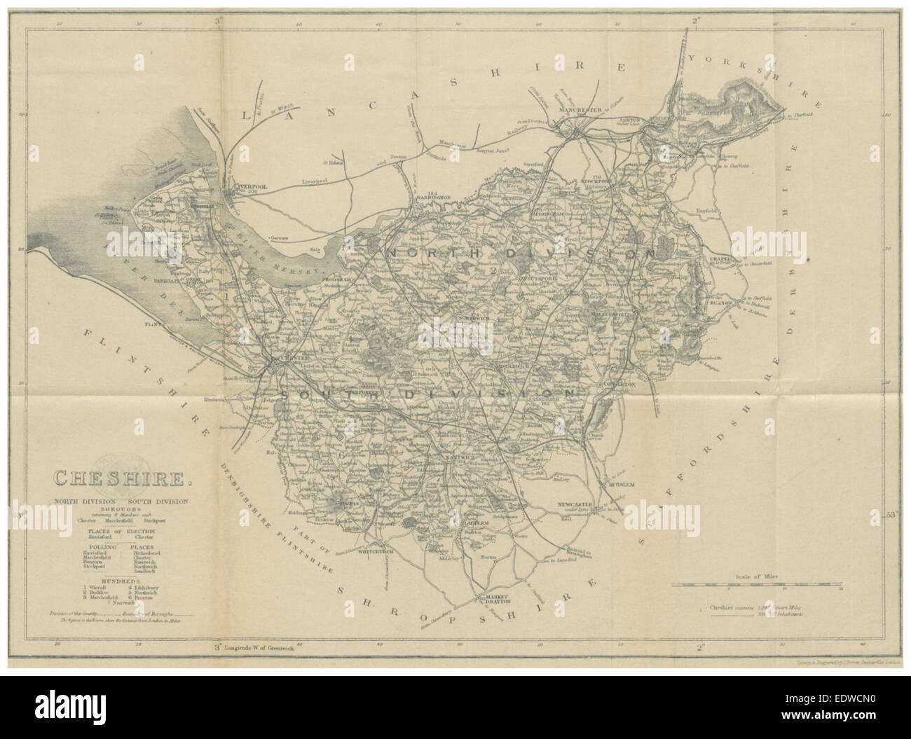 Cheshire map hi-res stock photography and images - Alamy