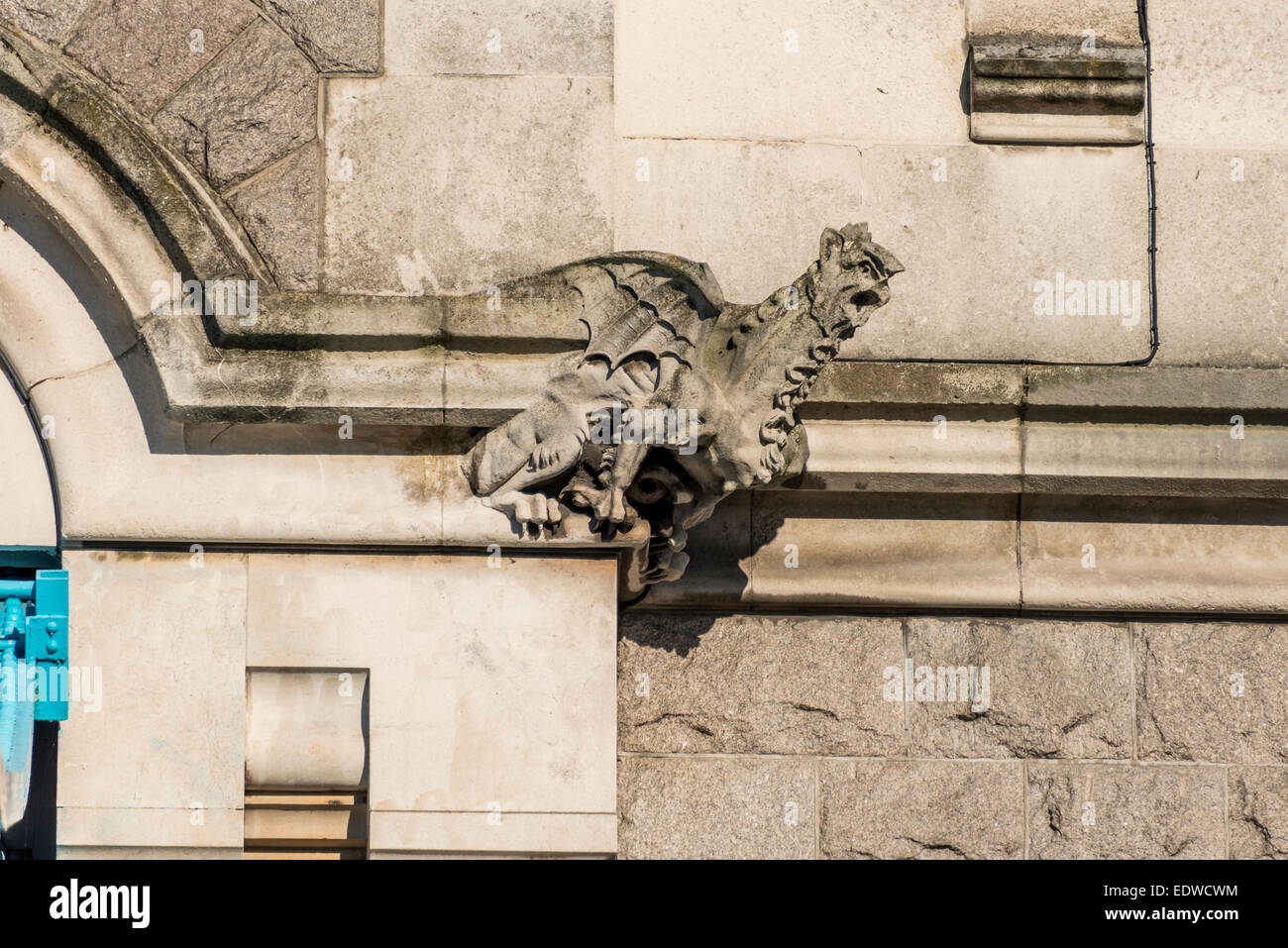 Gargoyles and grotesques adorning Tower Bridge, a suspension bridge ...