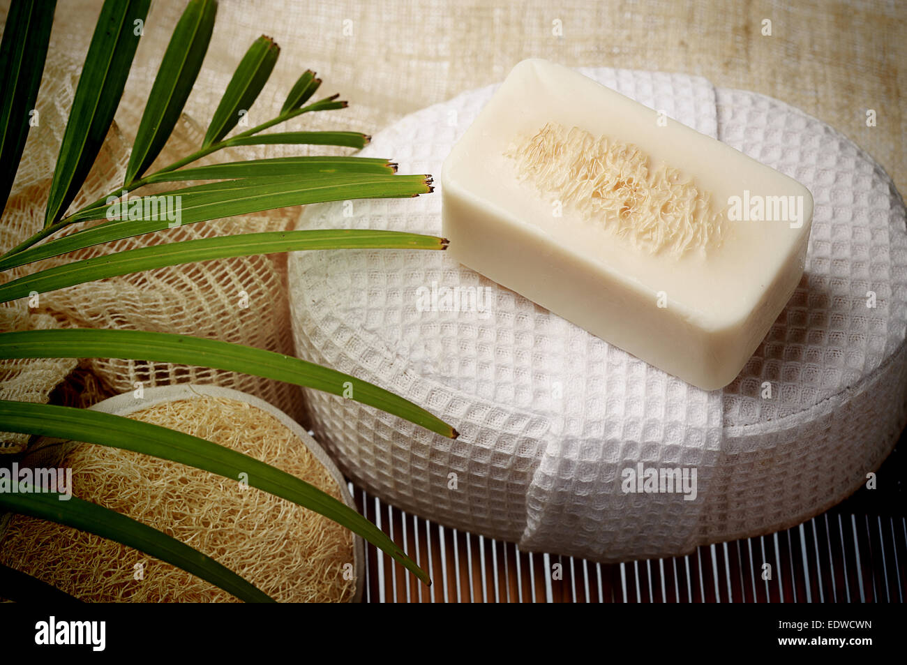 The special scrub soap on spa set for healthy skin Stock Photo - Alamy