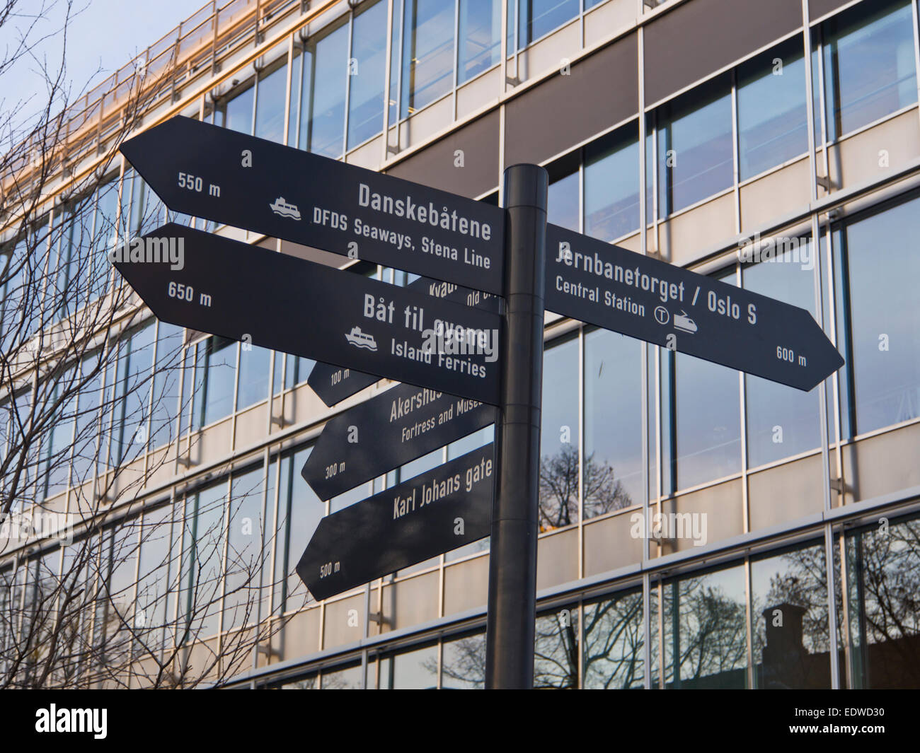 Norwegian travel and direction signs hi-res stock photography and ...