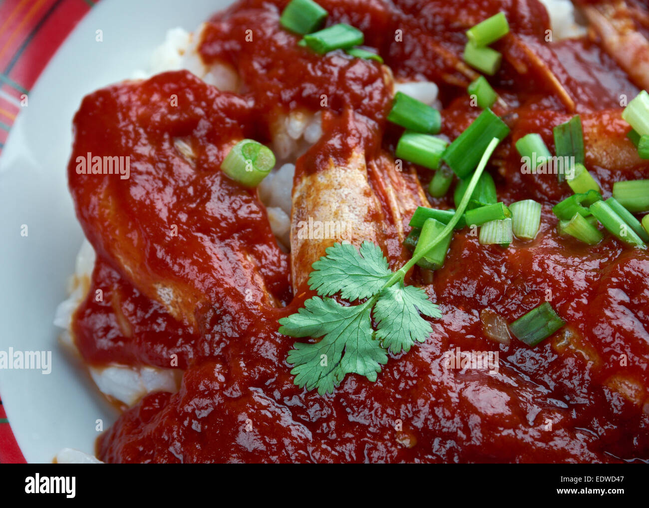 Shrimp Creole - dish of Louisiana Creole origin .cooked shrimp in ...