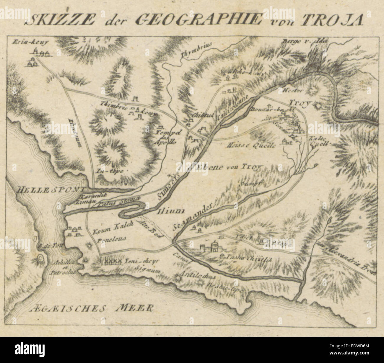 This 1801 illustration by Dallaway presents a map of the geography of ...