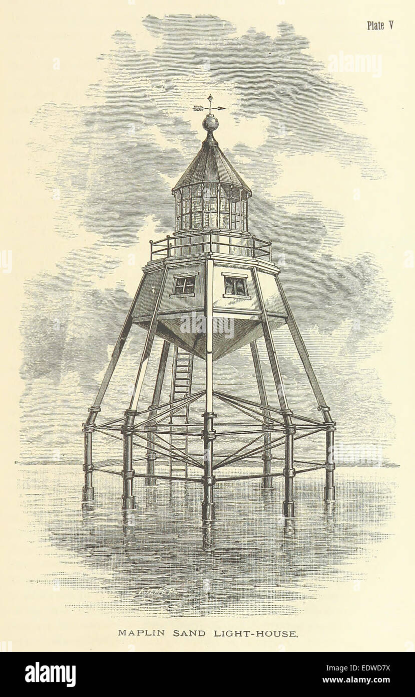 ELLIOT(1875) p117 - Plate V. Maplin Sand Light-house Stock Photo - Alamy