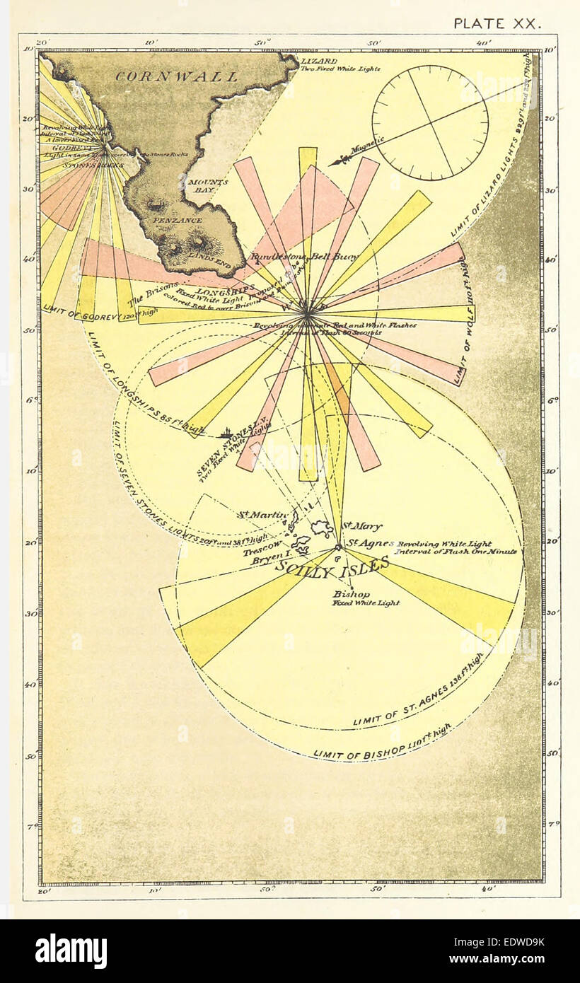 An 1875 chart by Elliot, illustrating the area around Land's End ...