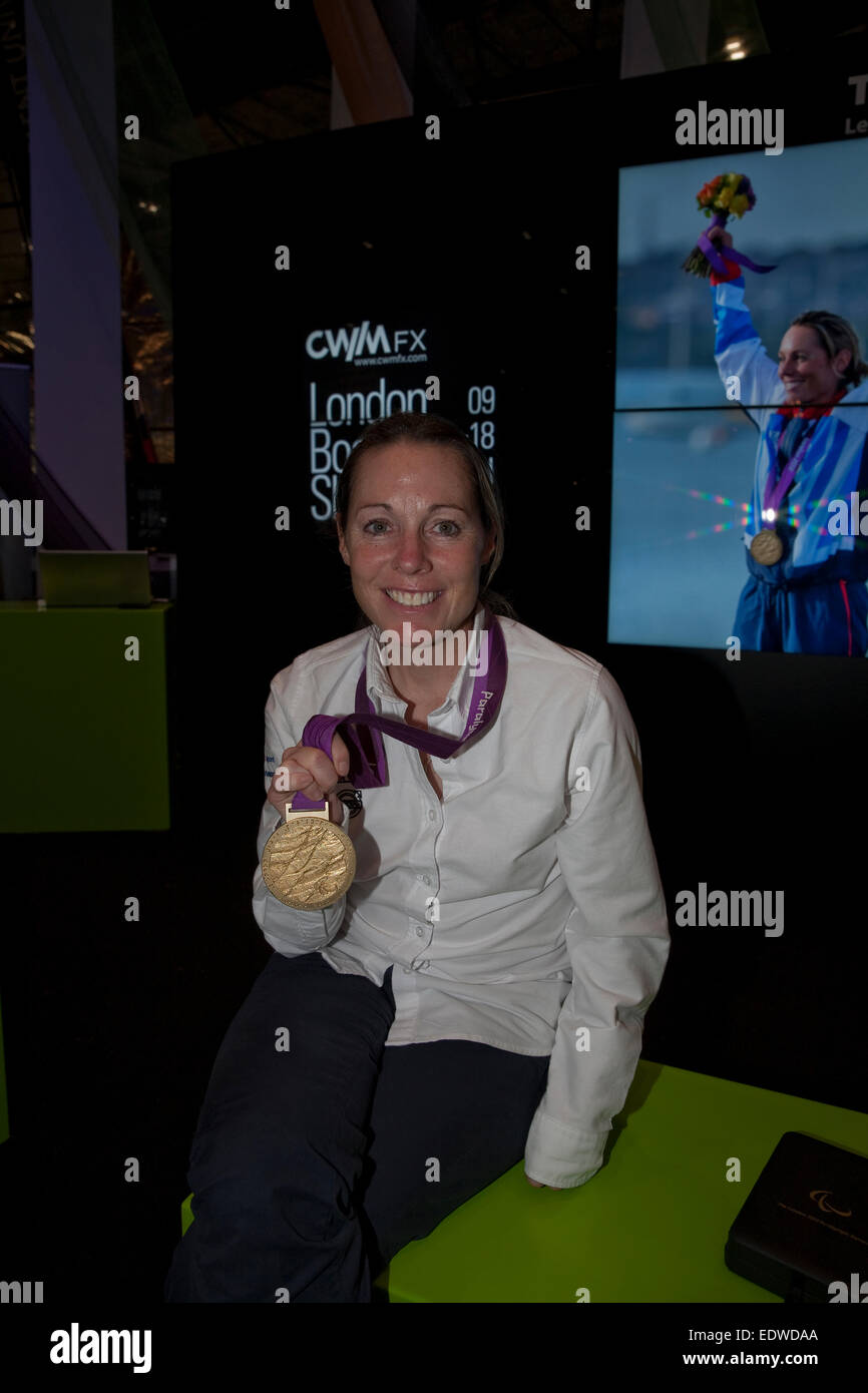 Paralympic Gold medallist Helena Lucas attends the London Boat Show at ...