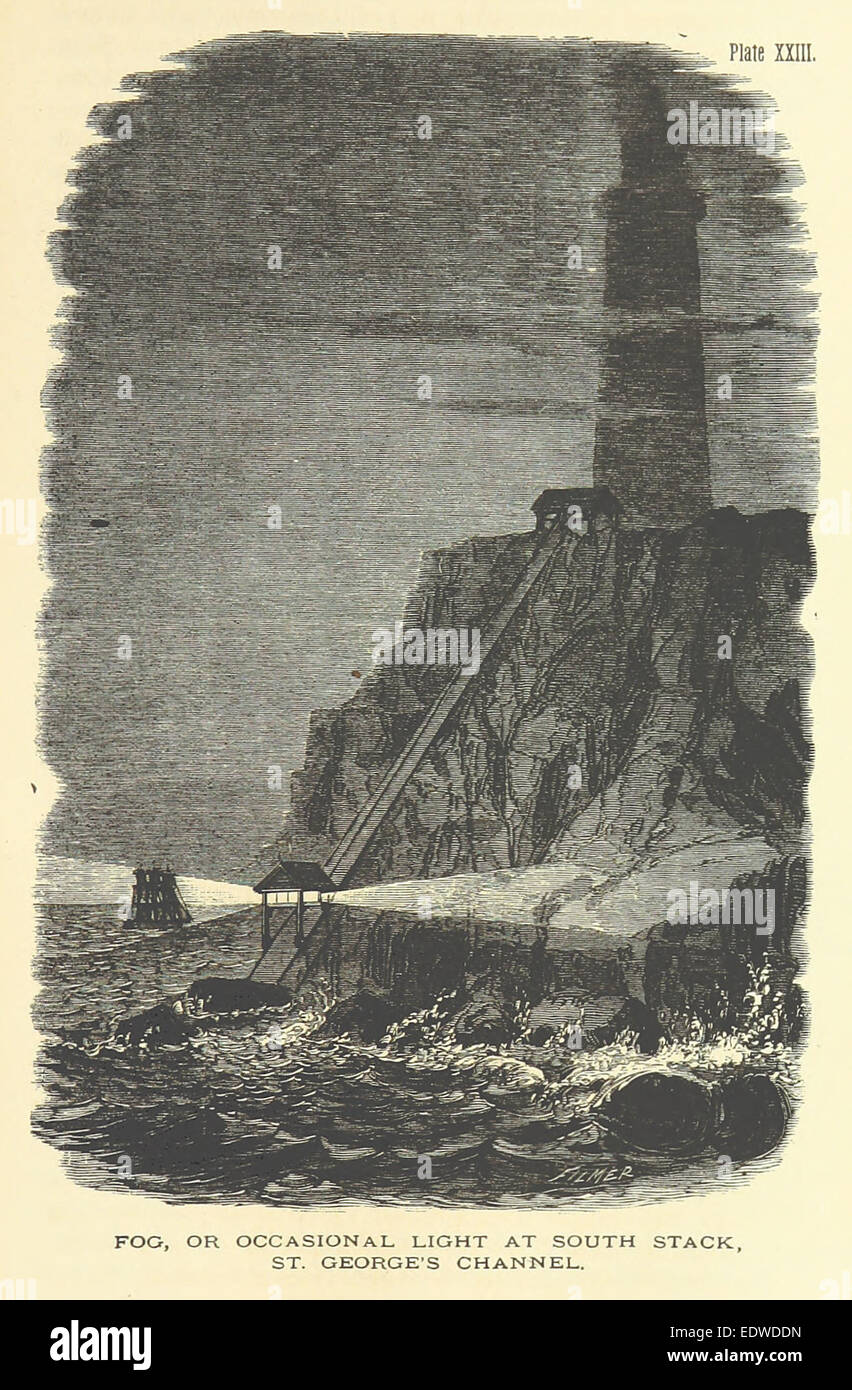 This 1875 plate by Elliot depicts the South Stack, a prominent ...
