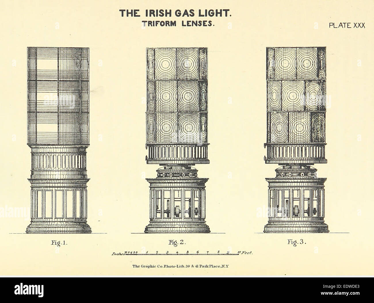 ELLIOT(1875) p241 - Plate XXX. Triform lenses Stock Photo - Alamy