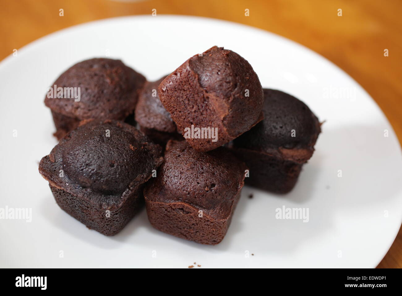 Stack of mini brownies on a plate Stock Photo - Alamy