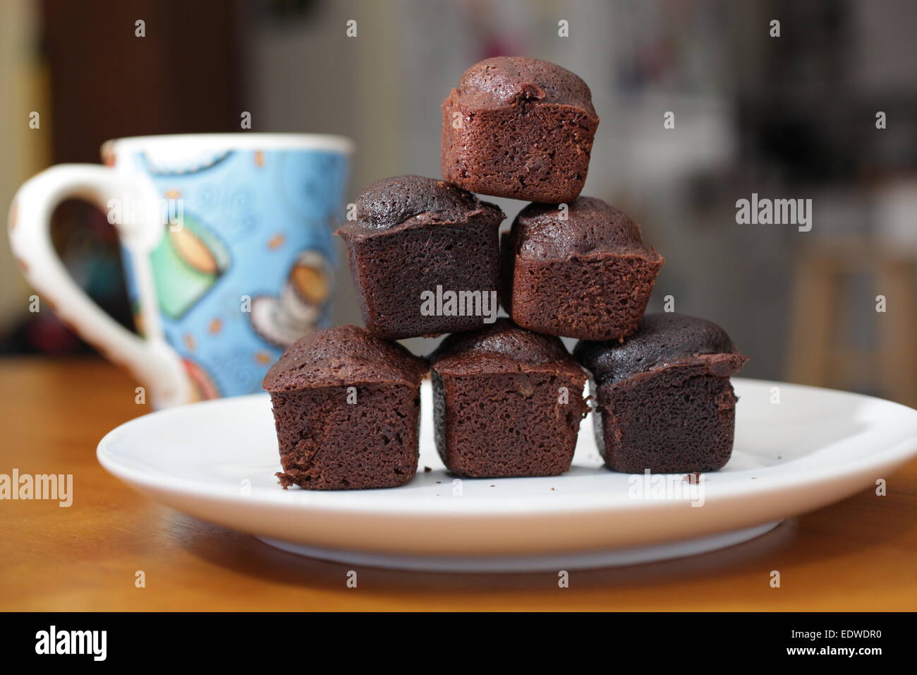 Stack of mini brownies on a plate Stock Photo - Alamy