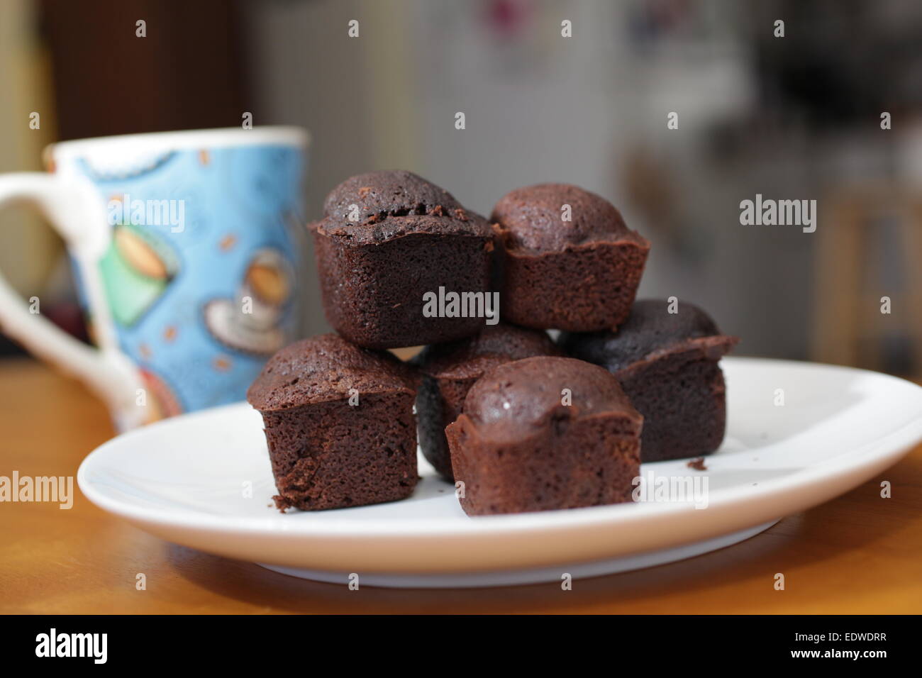 Stack of mini brownies on a plate Stock Photo - Alamy