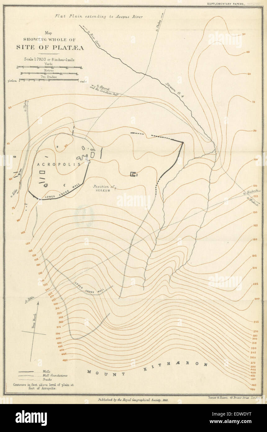 GRUNDY(1894) p089 MAP OF PLATEA Stock Photo - Alamy