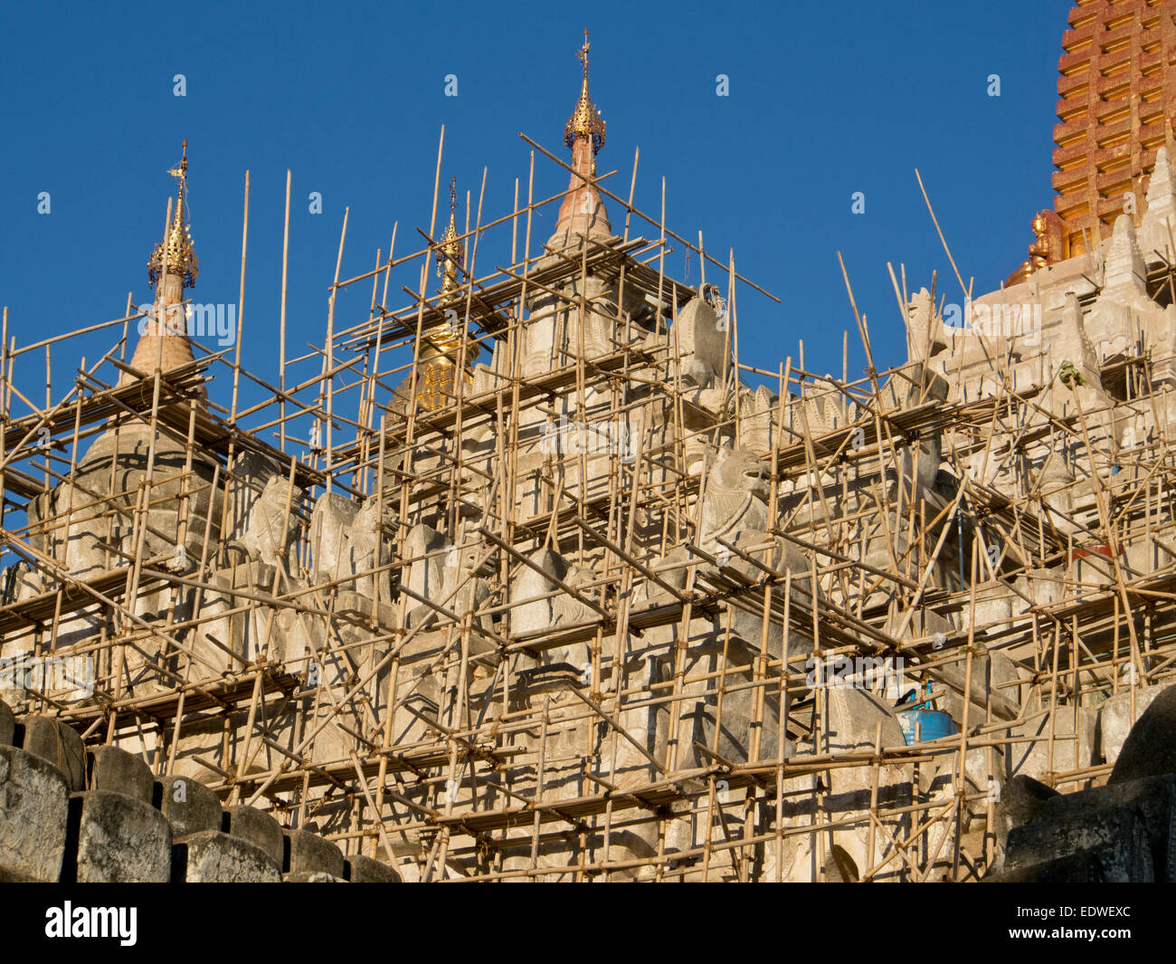 Restoration work at a Buddhist temple in Bagan, Myanmar Stock Photo - Alamy