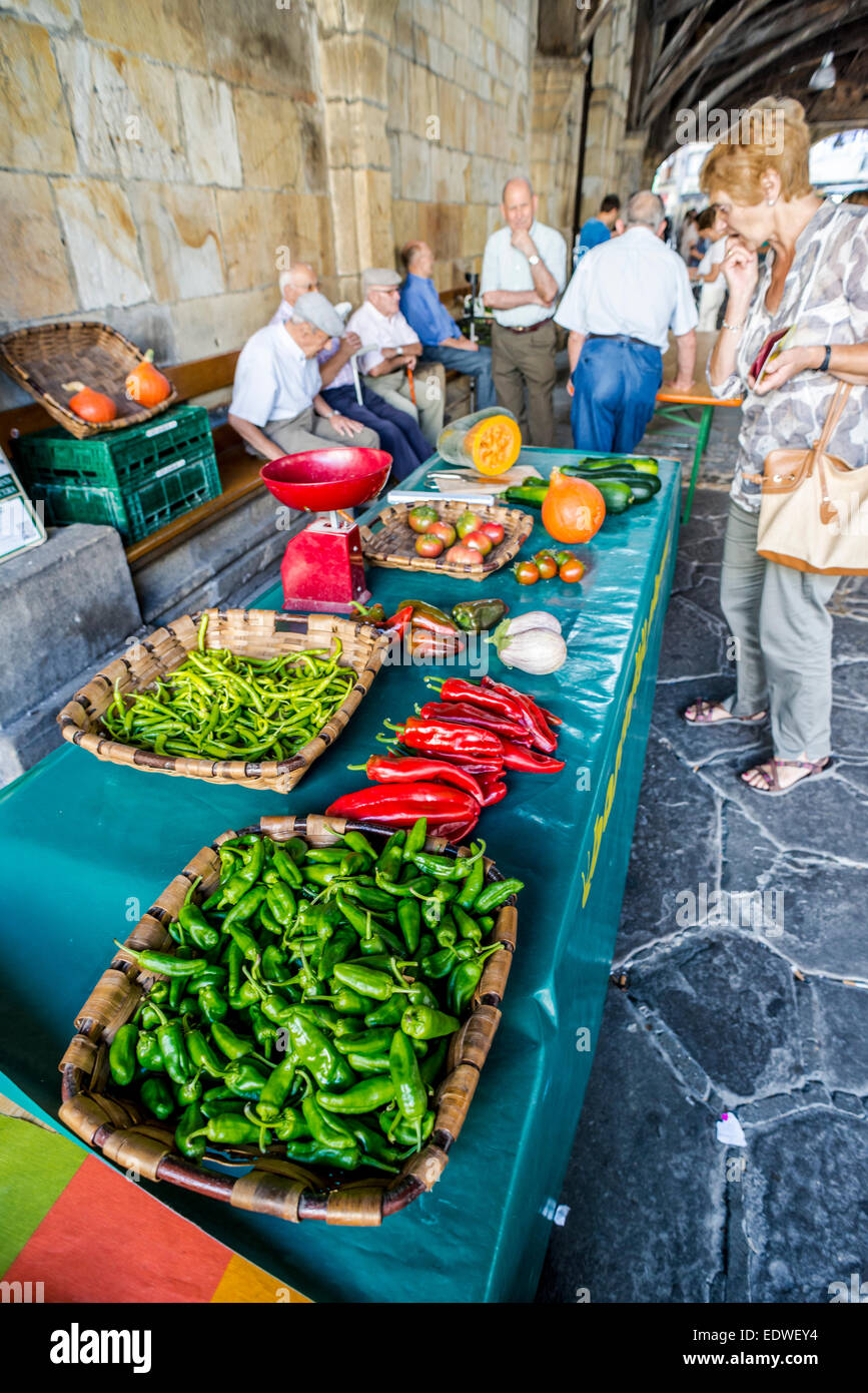 Seated retired people at Local market last sunday of month with ...