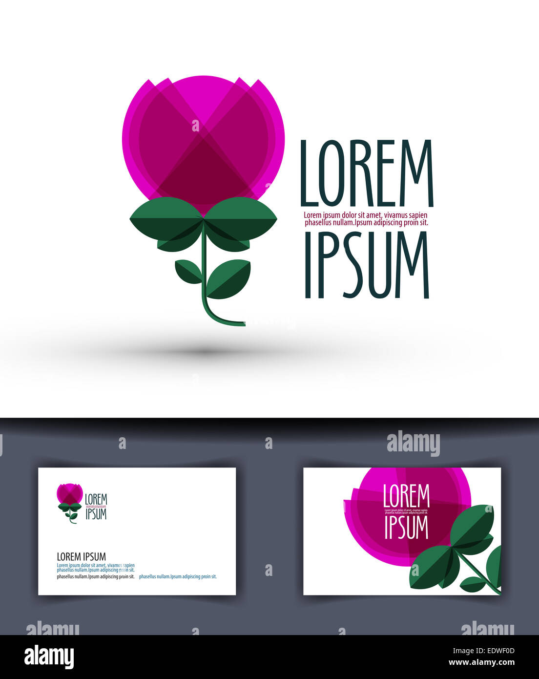 flower vector logo design template. rose or plant icon Stock Photo - Alamy