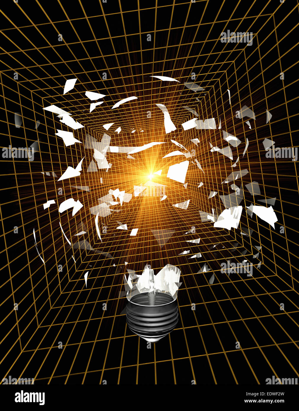 Light bulb exploding Stock Photo - Alamy