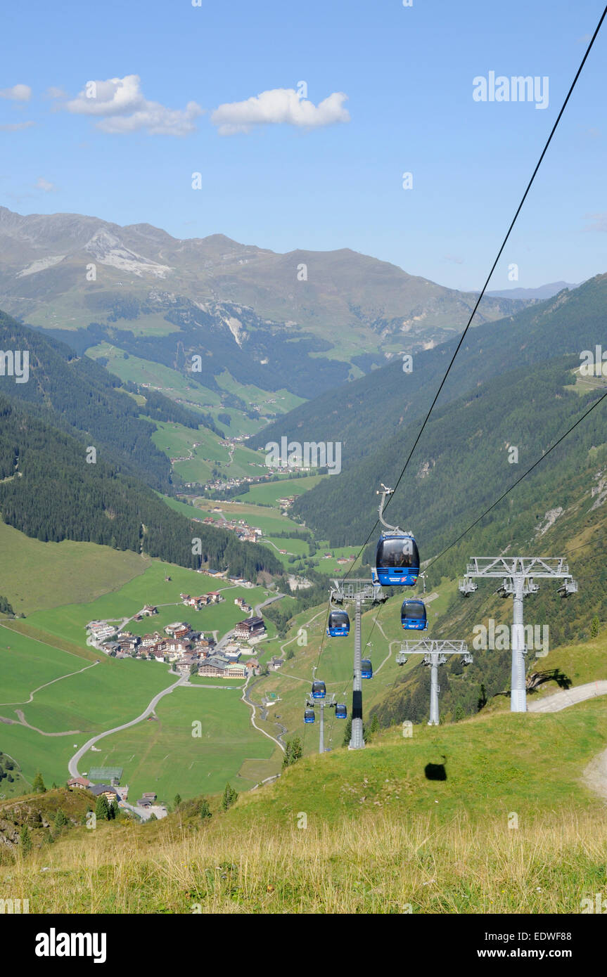 Tux valley and village Hintertux, 1st section of Hintertux glacier ...