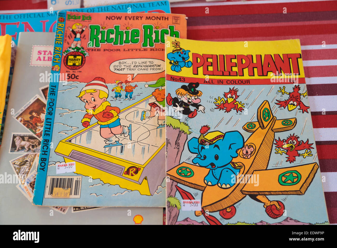 Classic children comic book such as Richie Rich, Fellephant etc Stock ...