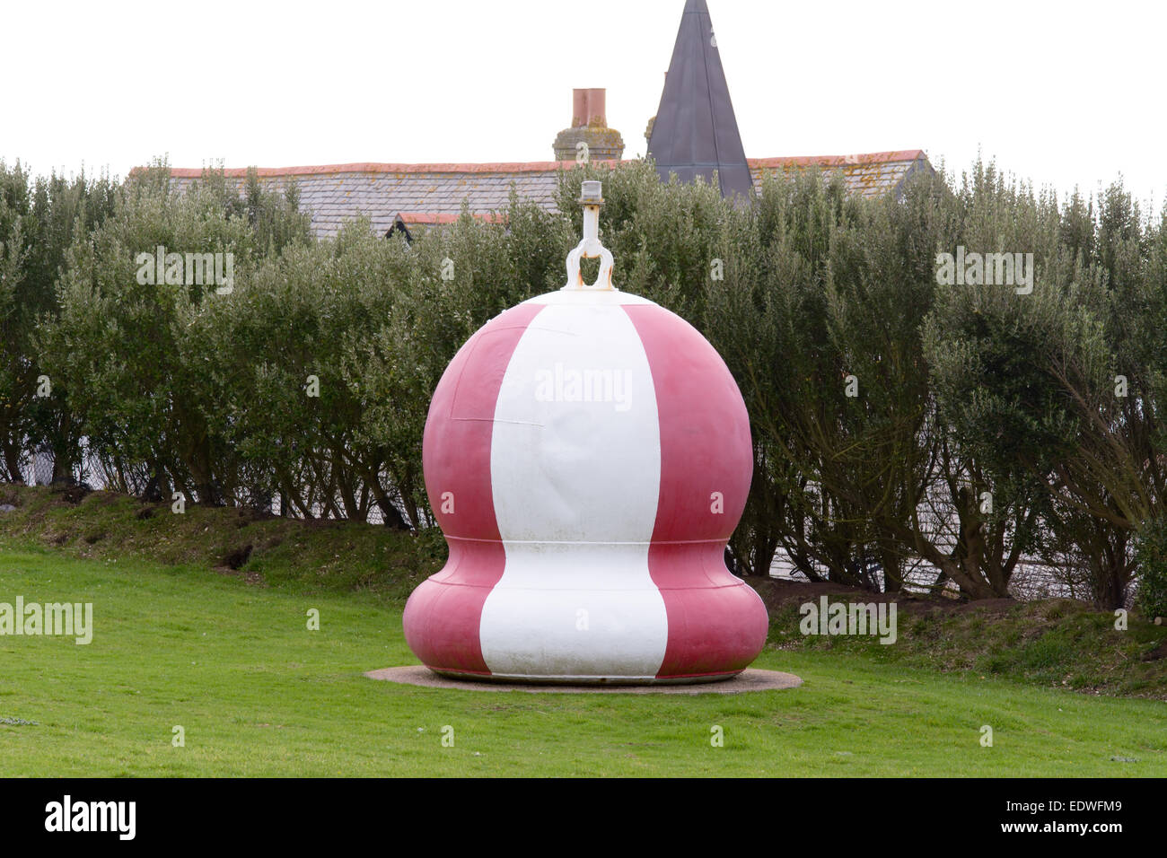 Large buoy for container ship at Lizard Point, Cornwall, England Stock ...