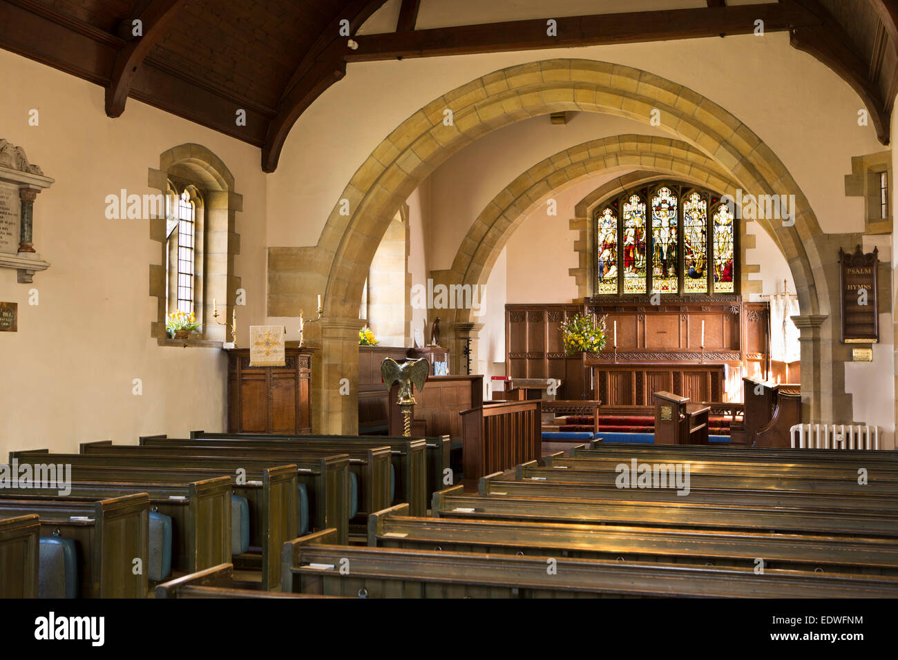 UK, England, Yorkshire, Goathland, St Mary’s church interior Stock ...