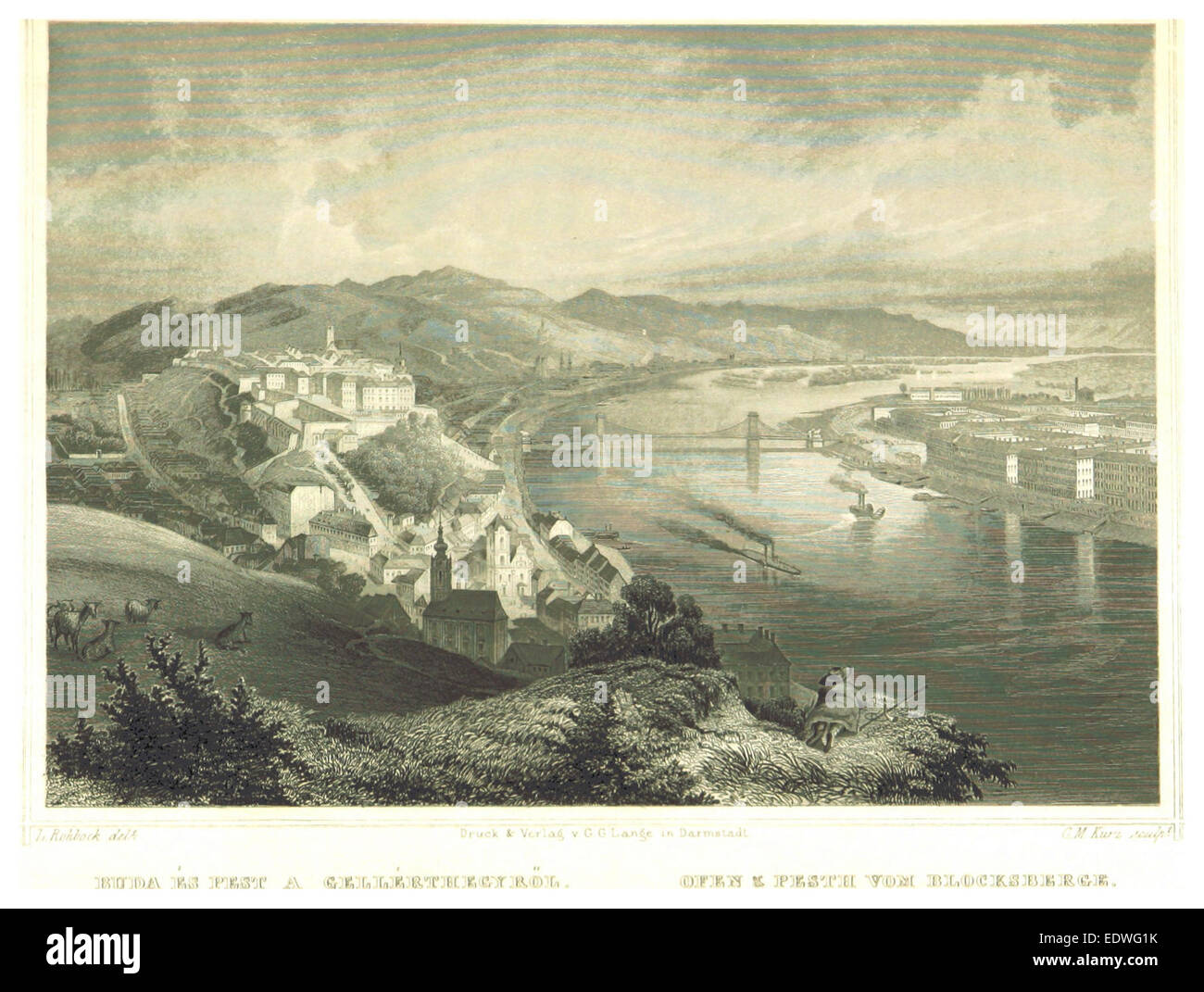 This 1859 illustration by Hunfalvy & Rohbock shows a view of Ofen (Buda ...
