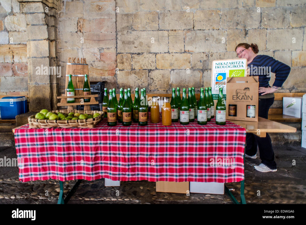 Cider seller. Local market last sunday of month with traditional local ...