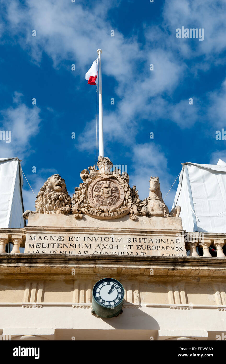 Portico Main Guard building in Valletta, Malta Stock Photo - Alamy