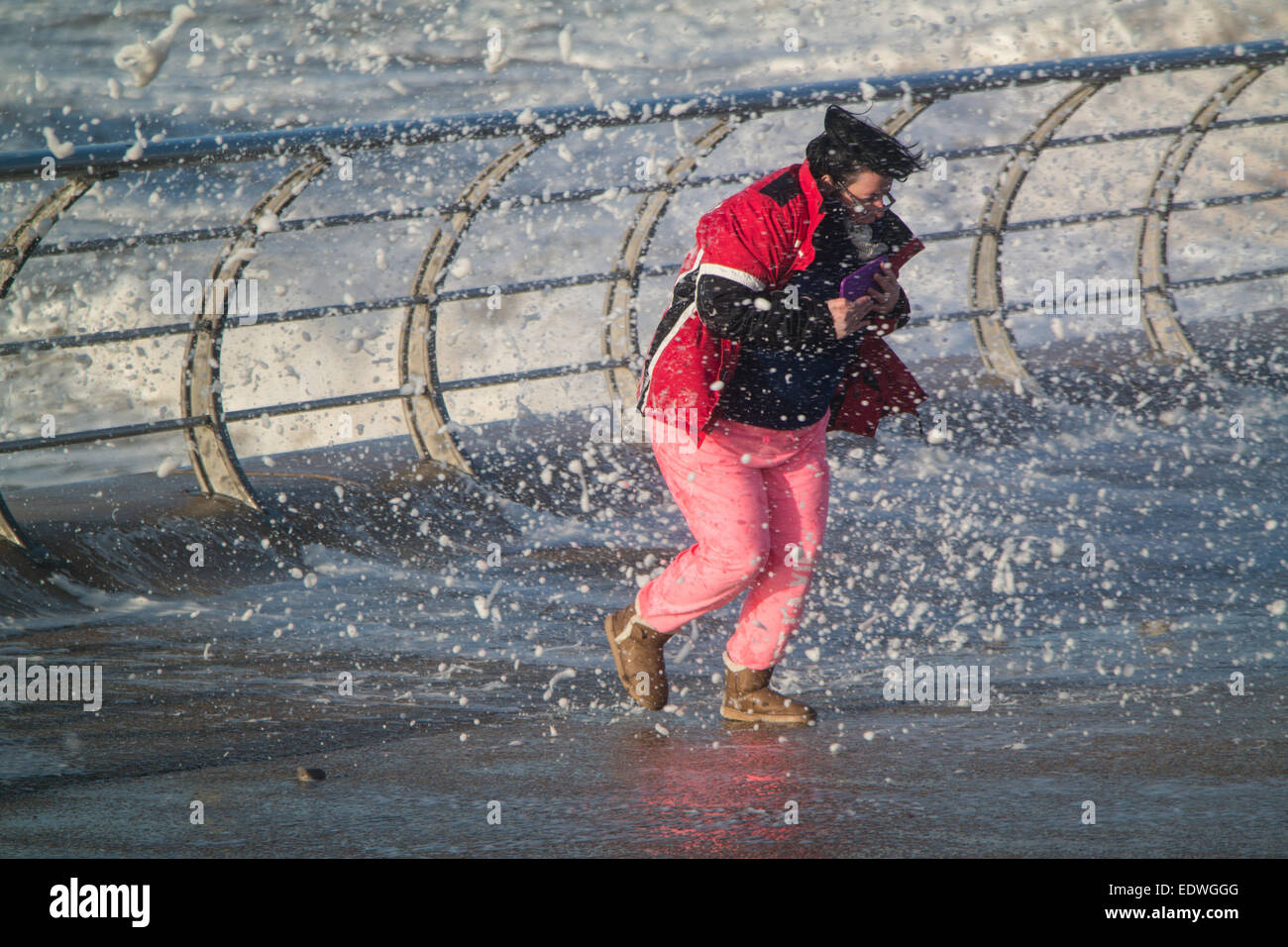 Blackpool, Lancashire, UK. 10th January, 2015. Weather news. The bad ...