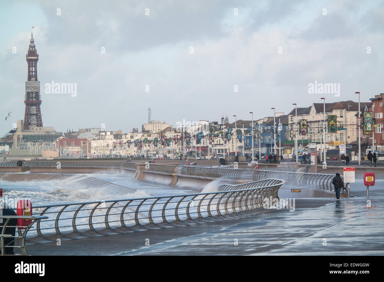 Blackpool, Lancashire, UK. 10th January, 2015. Weather news. The bad ...