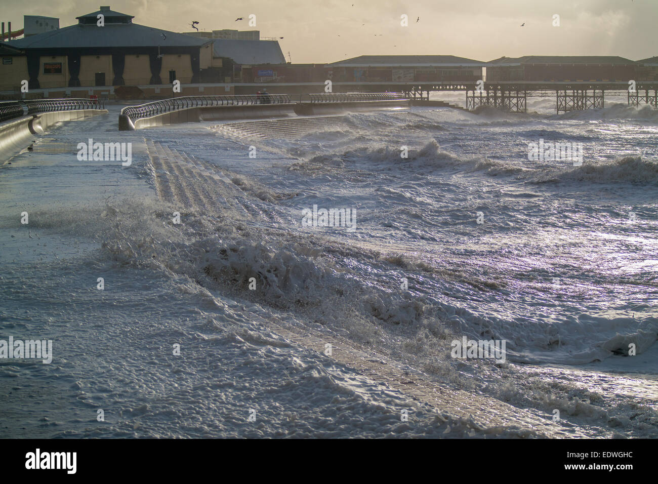 Blackpool, Lancashire, UK. 10th January, 2015. Weather news. The bad ...