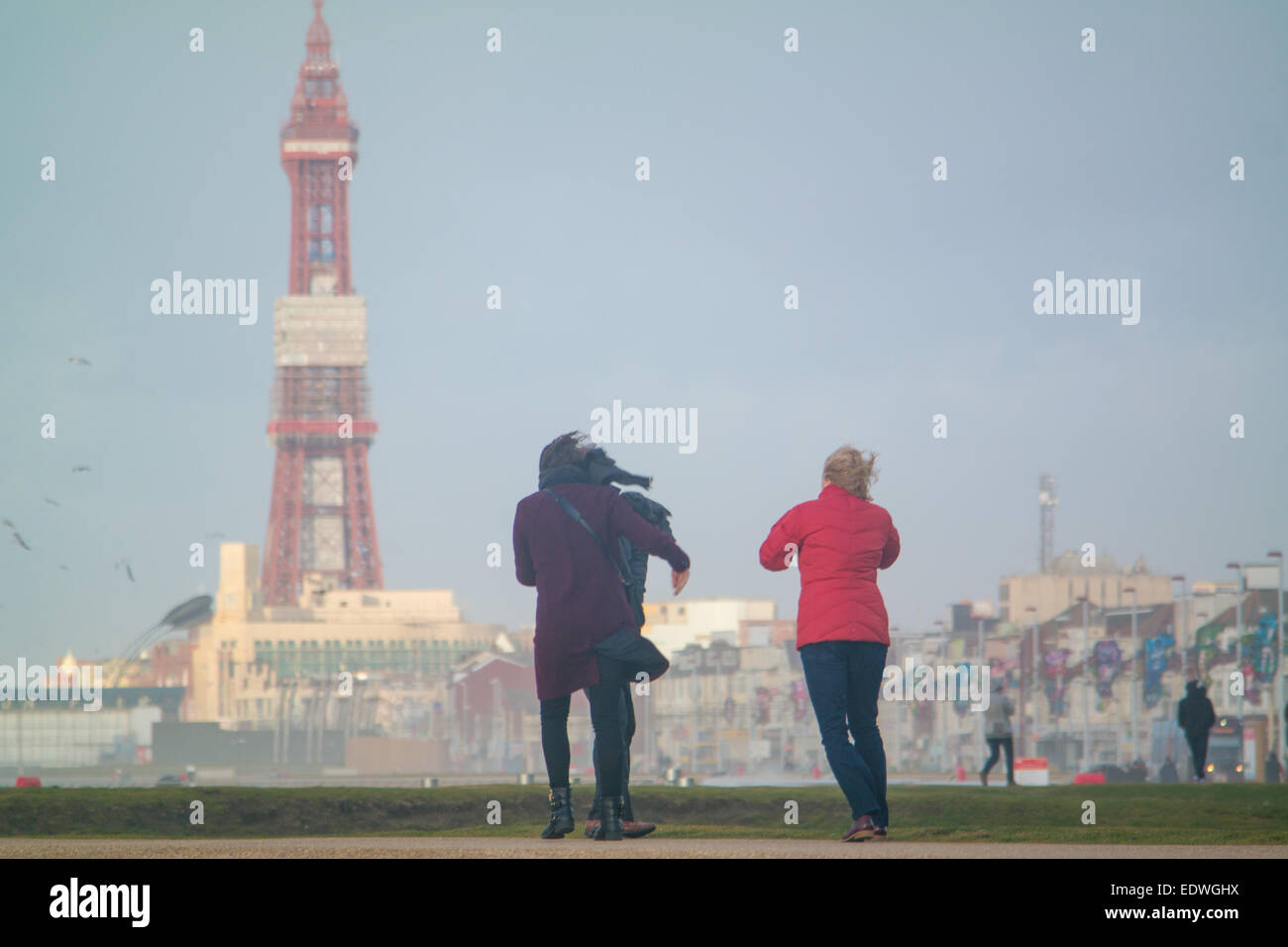 Blackpool, Lancashire, UK. 10th January, 2015. Weather news. The bad ...