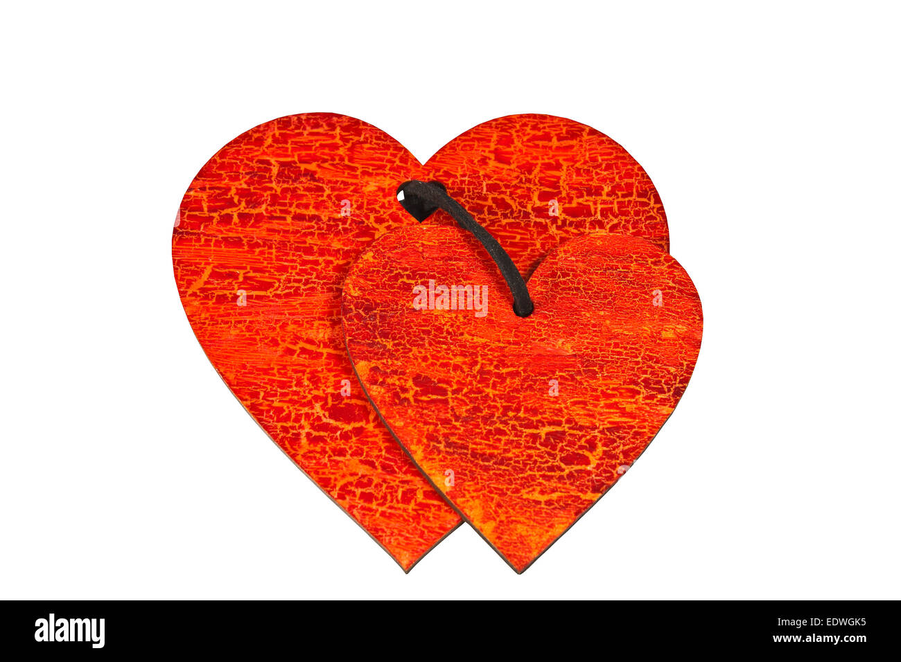 Wooden heart painted in red with peeling texture in vintage style Stock ...