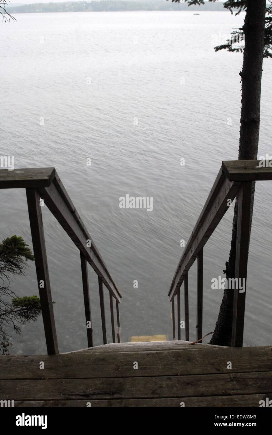 Stairs into the bay Stock Photo - Alamy