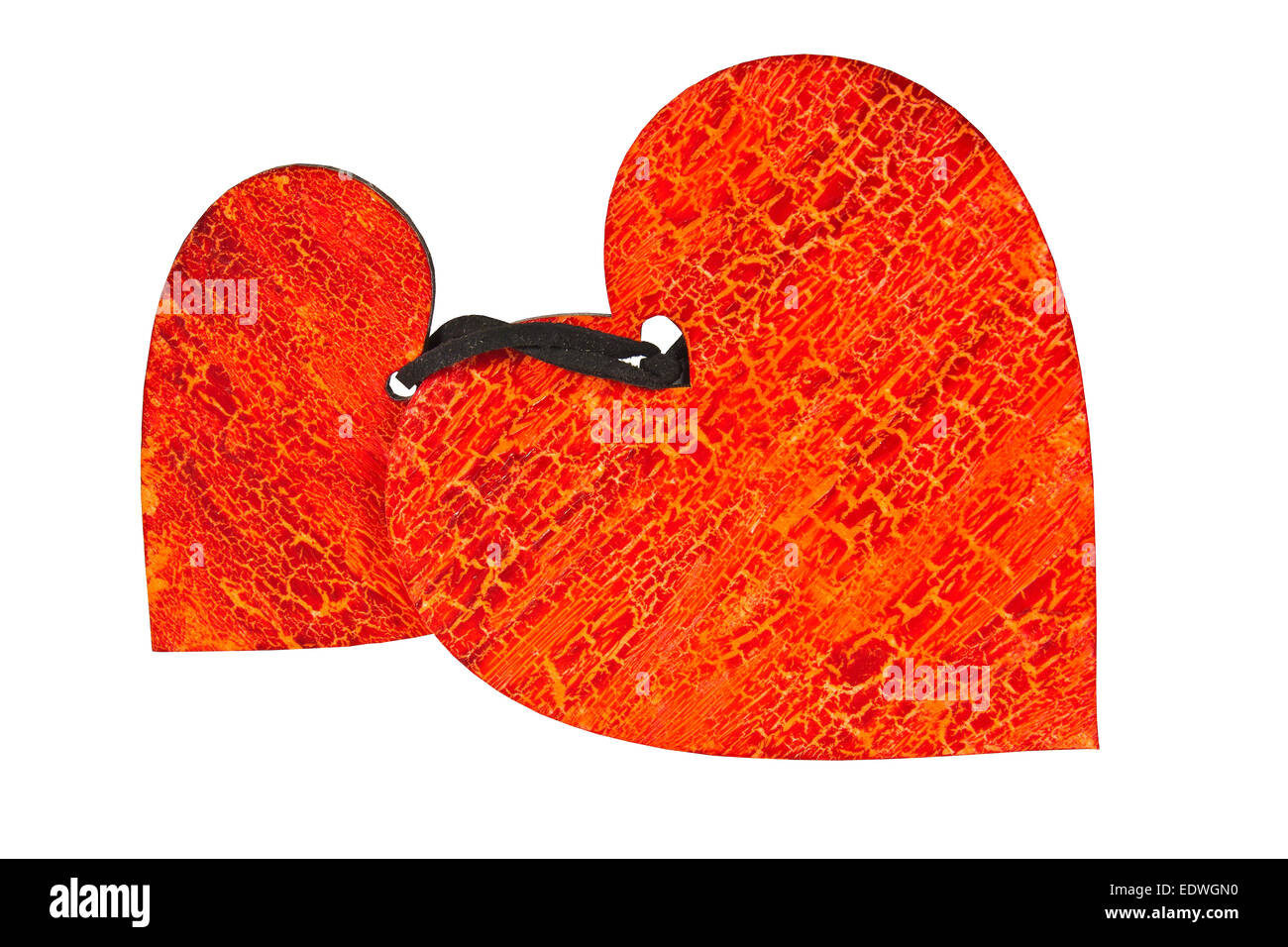 Wooden heart painted in red with peeling texture in vintage style Stock ...