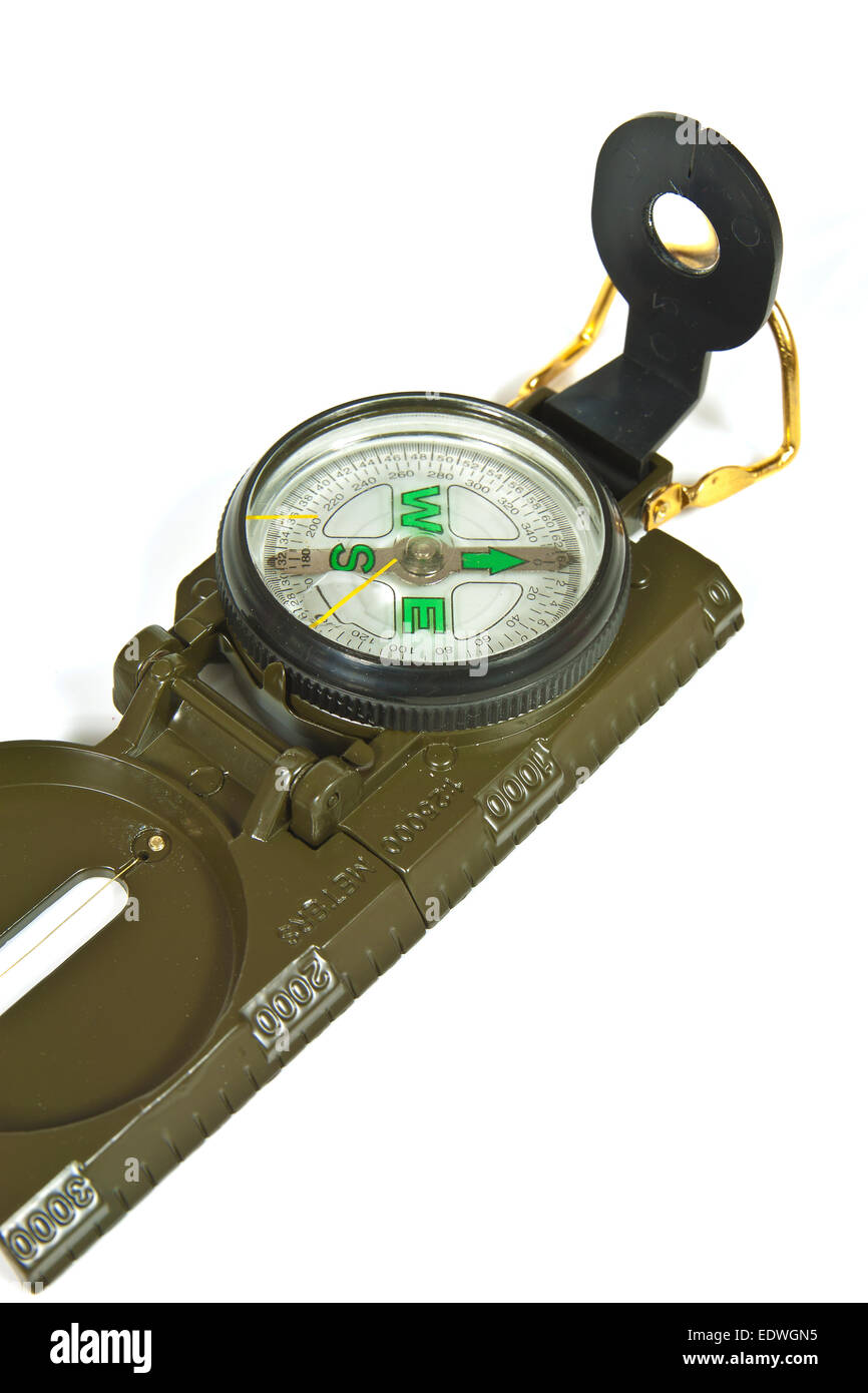 Classic Army metal compass for tactical exercises Stock Photo - Alamy