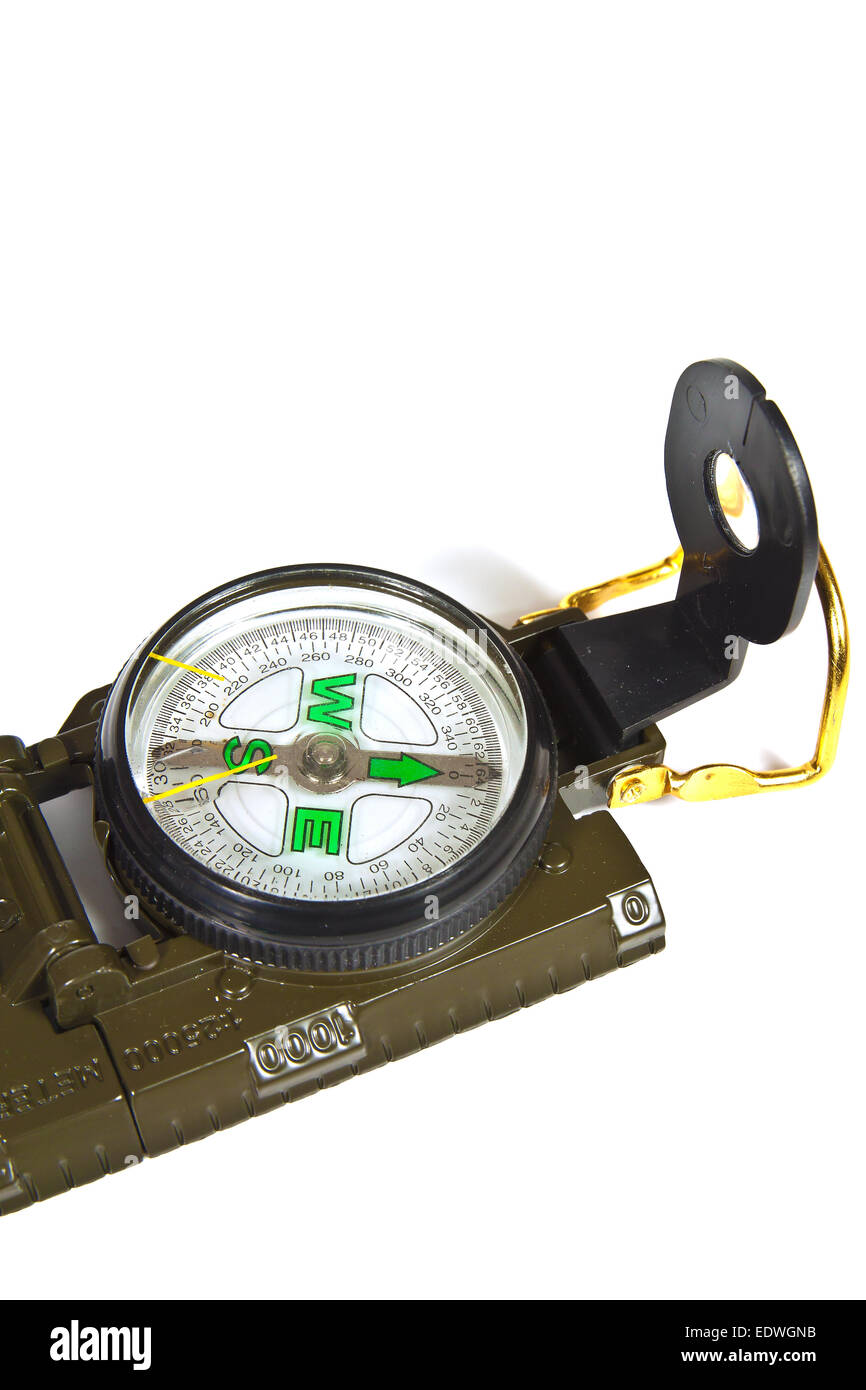 Classic Army metal compass for tactical exercises Stock Photo - Alamy