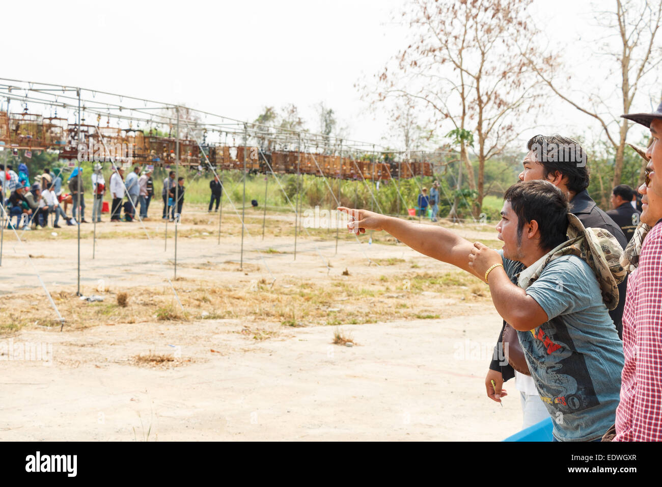 PHITSANULOK, THAILAND - MARCH 29, 2014. People is cheering in "bird ...