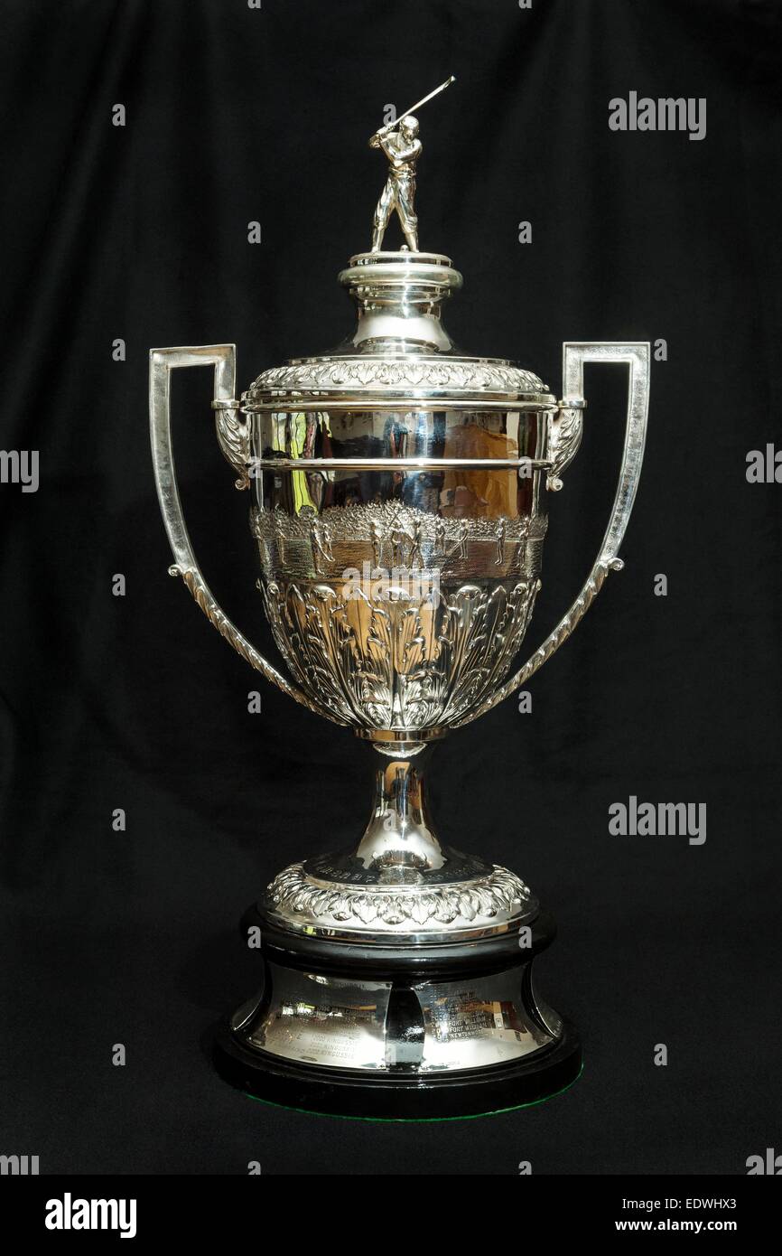 The Camanachd Cup, the blue riband trophy in the sport of shinty Stock ...