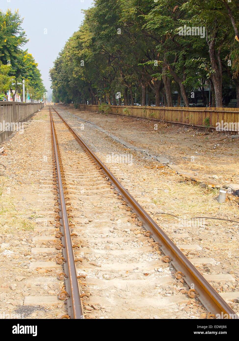 The close view of railway track in Taiwan Stock Photo - Alamy