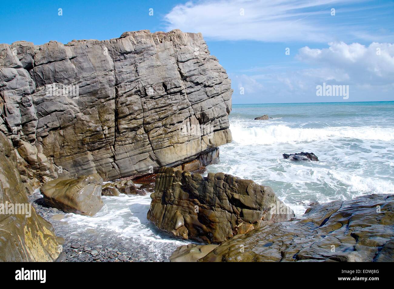The hard rock closeup on the beach Stock Photo - Alamy