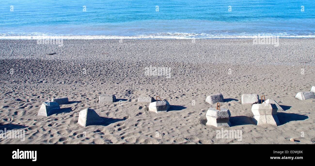 The coastal protection structures for dissipate the waves Stock Photo ...