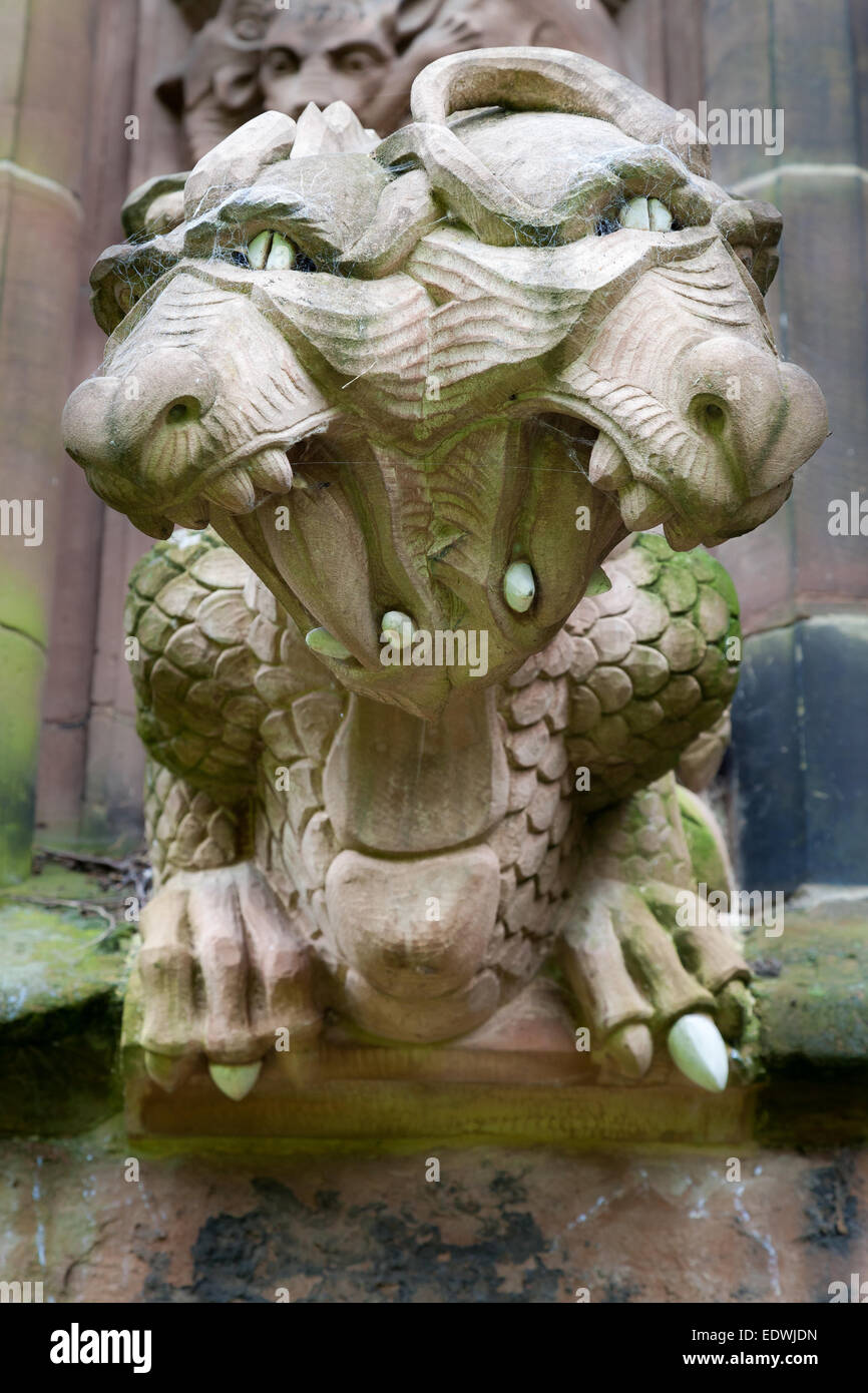 Lichfield Cathedral gargoyle carved stone grotesque Stock Photo - Alamy