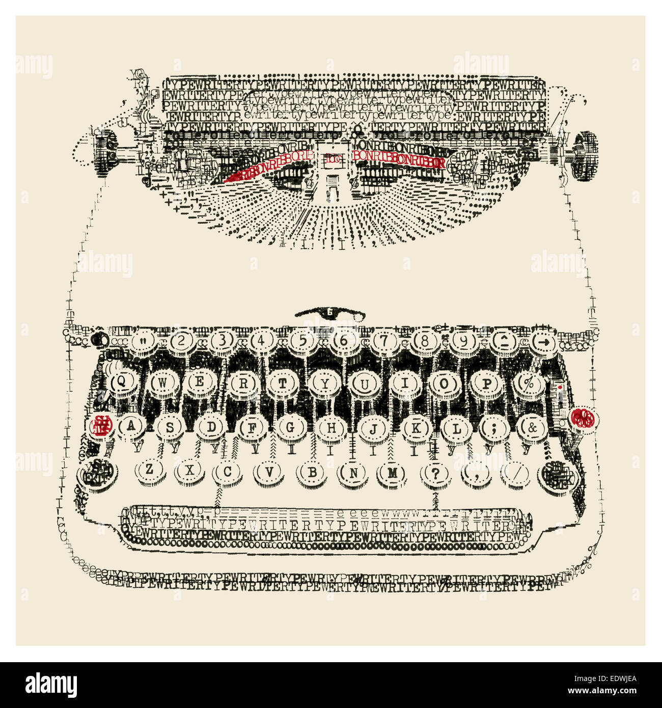 Typewriter in typewriter art illustration Stock Photo - Alamy